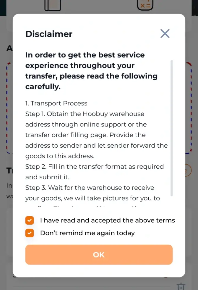 Step2: Get the Hoobuy warehouse address from the forwarding page ...